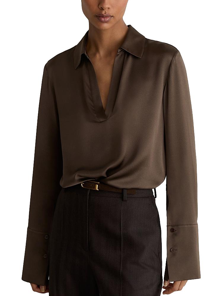 REISS Reiss Marina Silk V-Neck Top